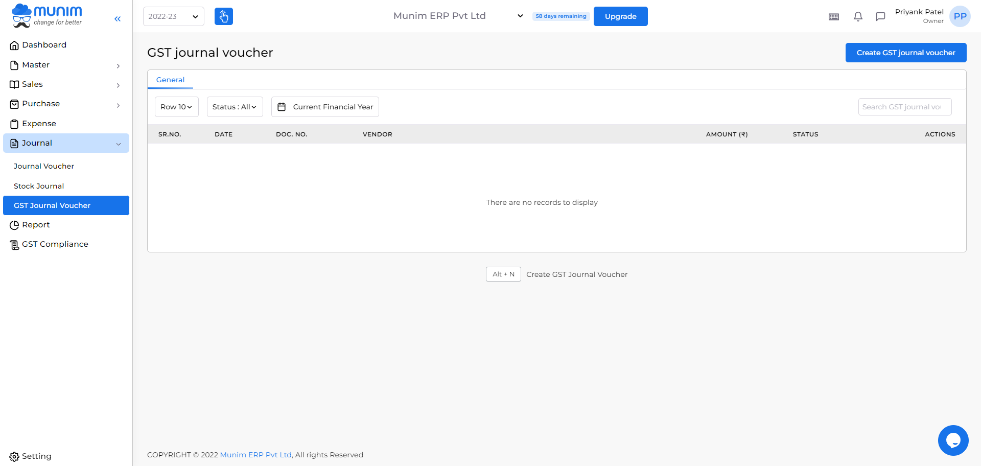GST Journal Voucher Management | Munim Helpdesk