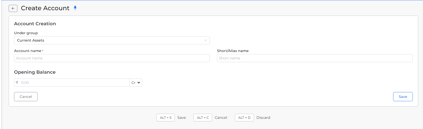 Current Assets Ledger Under Ledger Creation - Munim