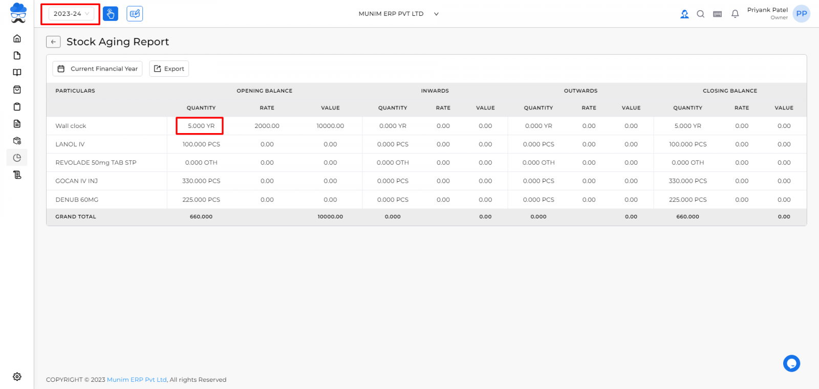 Stock Transfer to Next Financial Year | Munim Helpdesk