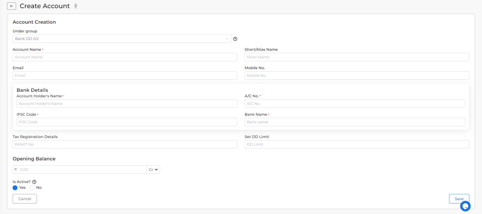 Bank OD A/C - Munim Accounting Software For Your Business