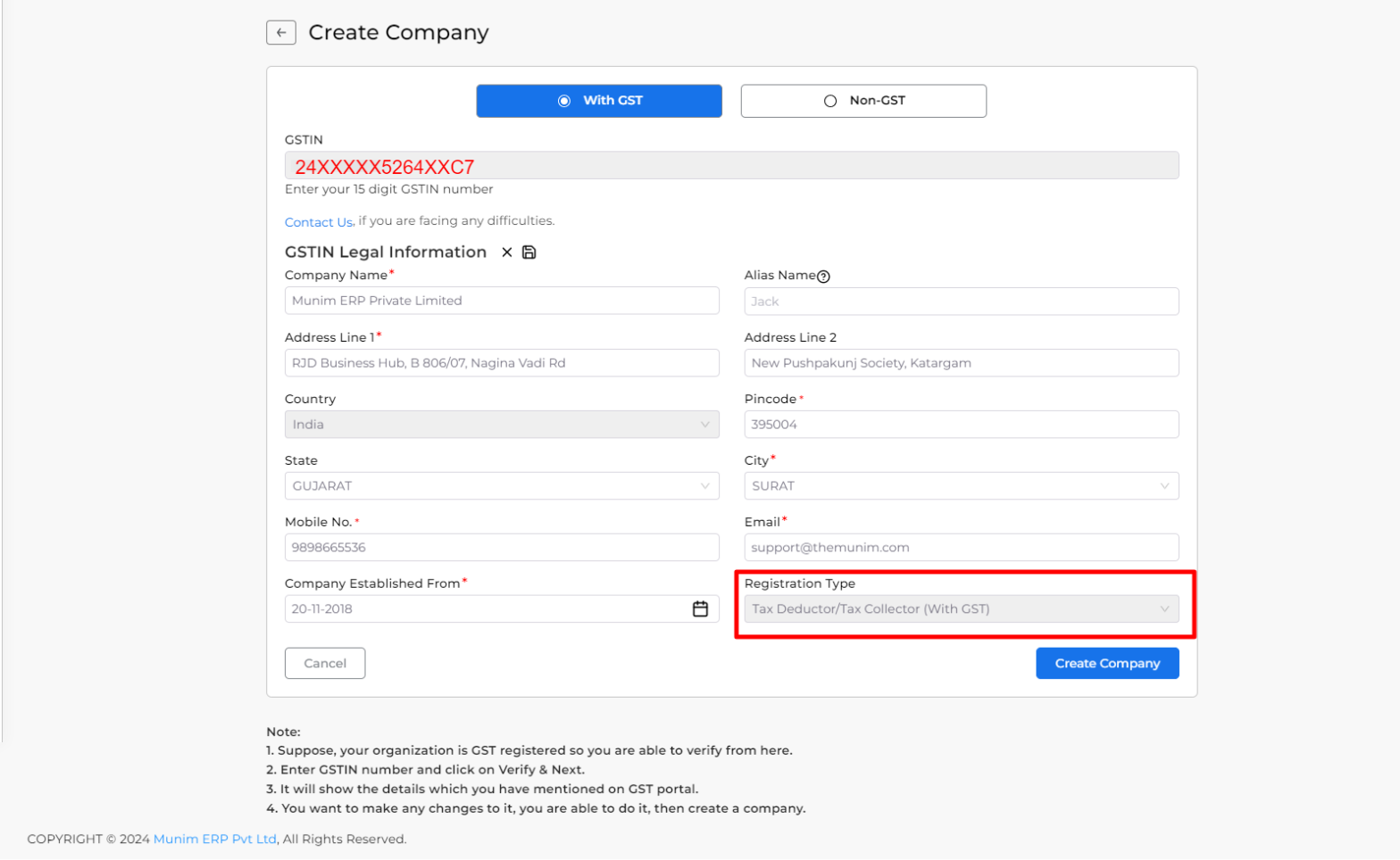 Register as Tax Deductor or Tax Collector | Munim Helpdesk