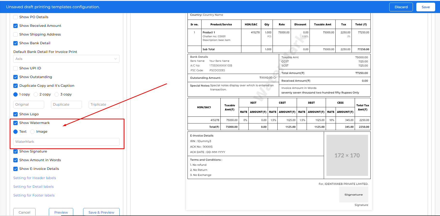 Guide to Add Watermark in Invoice Print | Munim Helpdesk