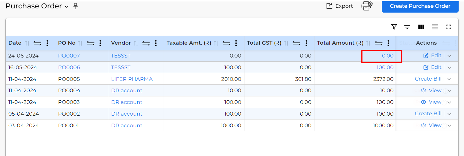 How to Create a Purchase Order with Zero Tax Rate - Munim