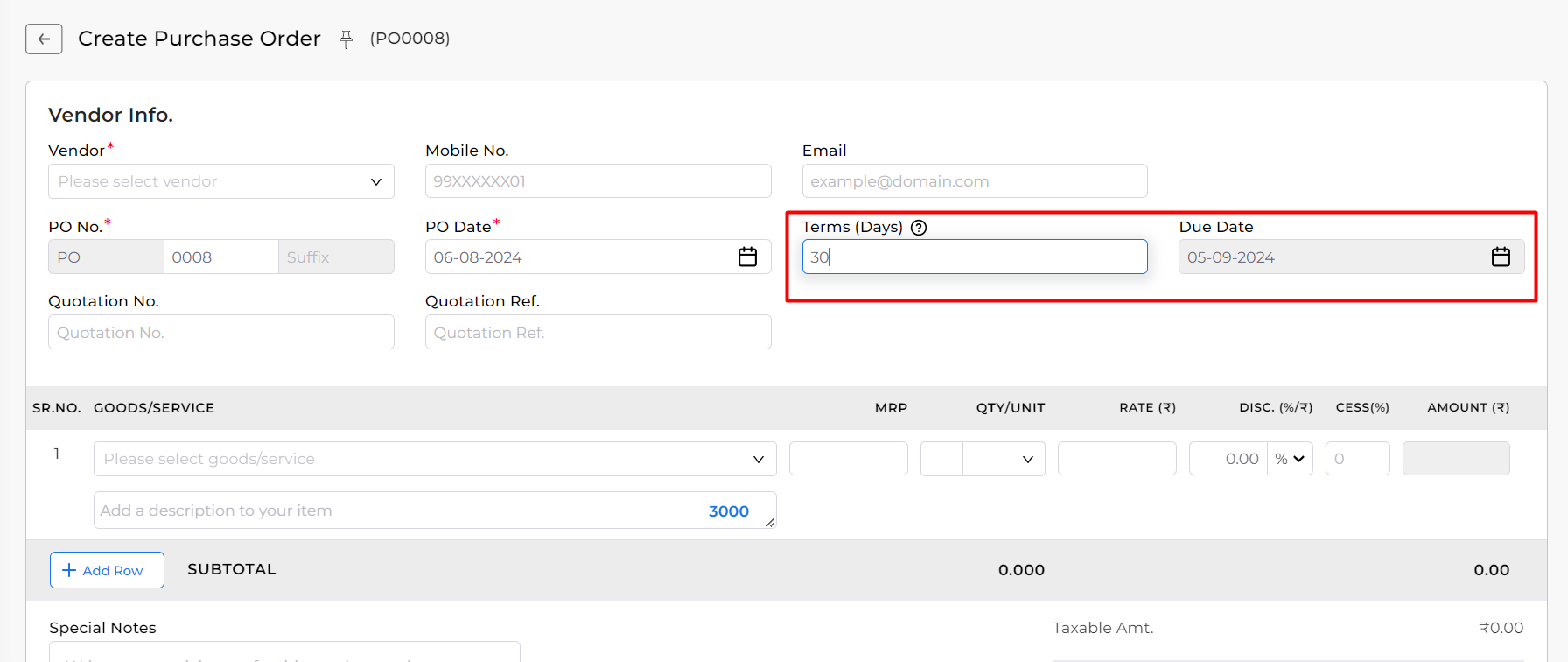 Due Date on Purchase Order & New Report Feature - Munim