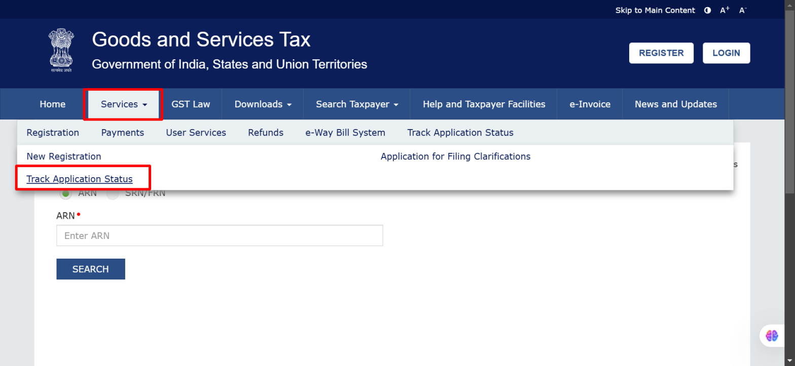 Arn Number How To Track Gst Arn Status Online